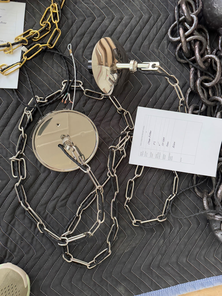 Floor Model - ACSOL - Globe Chain Fitter French Silver / 12" Gradient ...